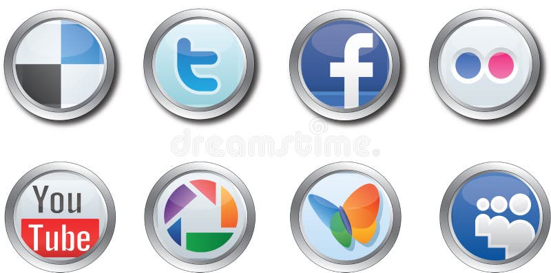 Social Media buttons editorial stock image. Illustration of redes ...