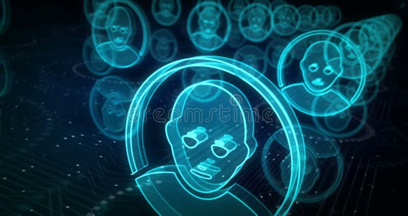 Social Media Chat and Artificial Intelligence Symbols Loop Cyber ...