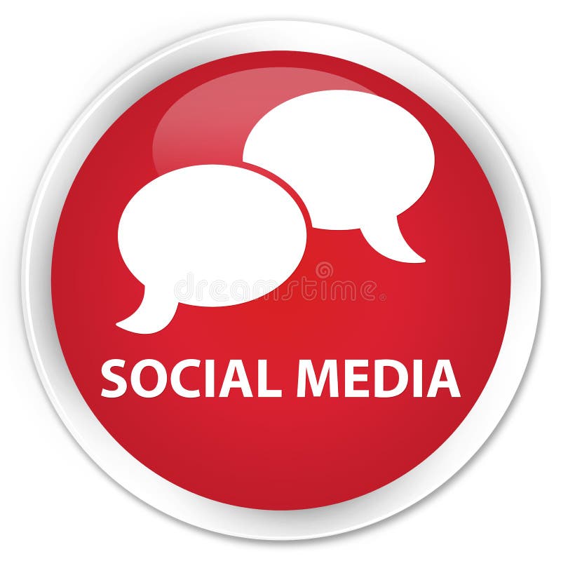 Social Media (chat Bubble Icon) Premium Red Round Button Stock ...