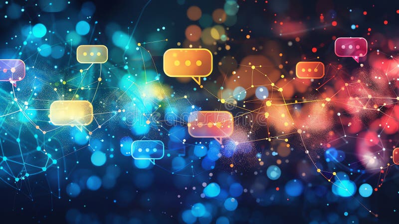 Social Media Chat Bubbles Network, Concept of Global Communication ...