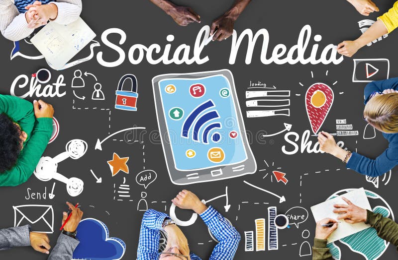 Social Media Chat Share Global Communication Concept Stock Image ...