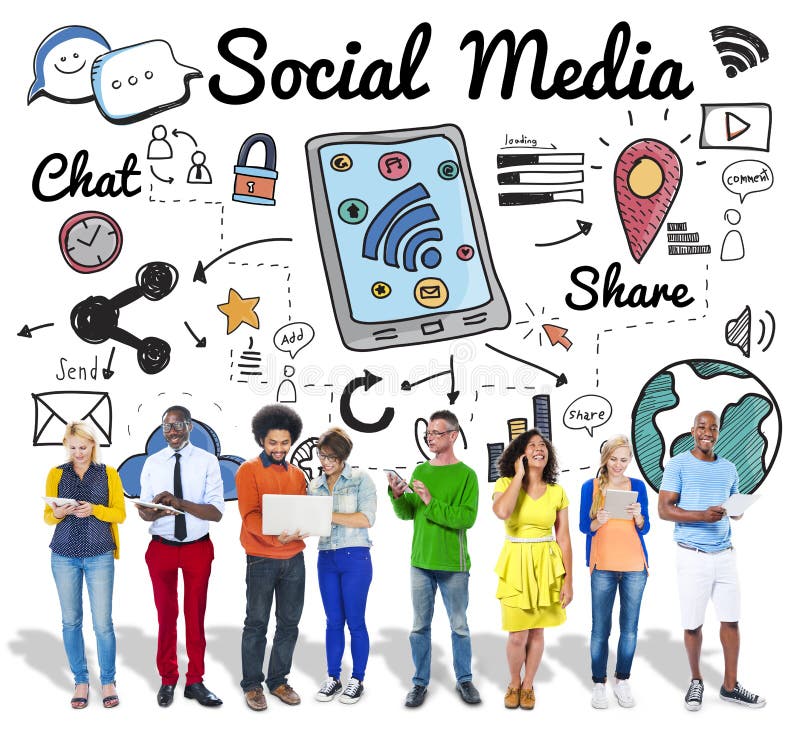 Social Media Chat Share Global Communication Concept Stock Photo ...