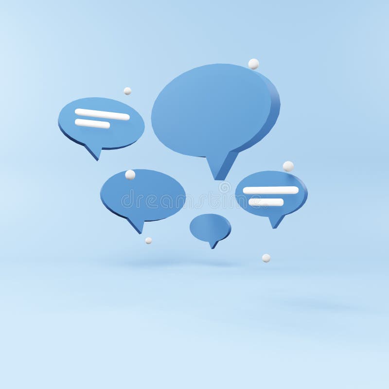 Social Media Chatting and Messaging Concept. 3D Bubble Chat for Text ...