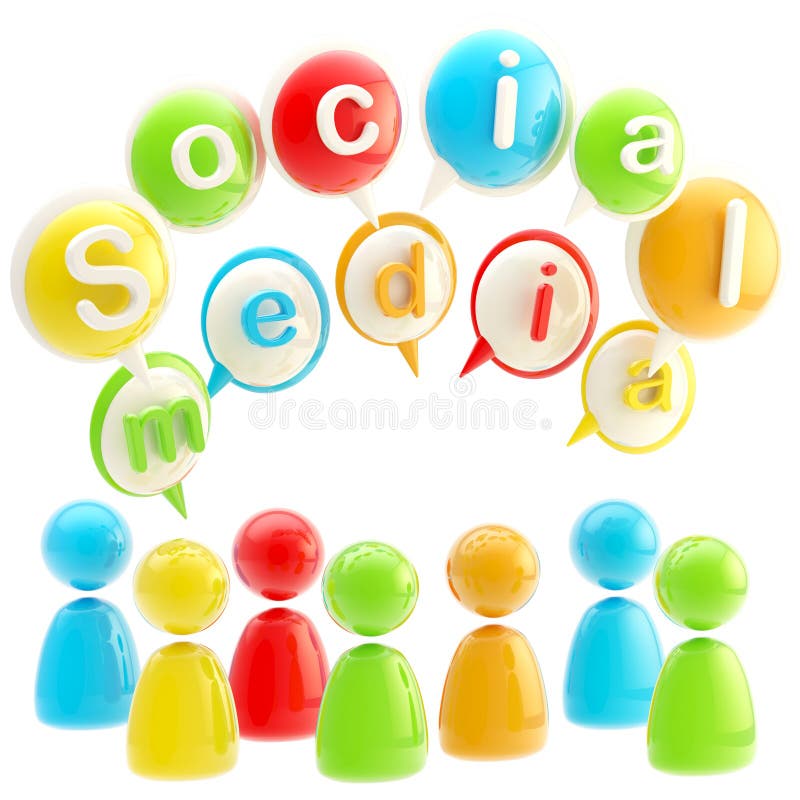 Social Media Colorful Glossy Emblem Isolated Stock Illustration ...