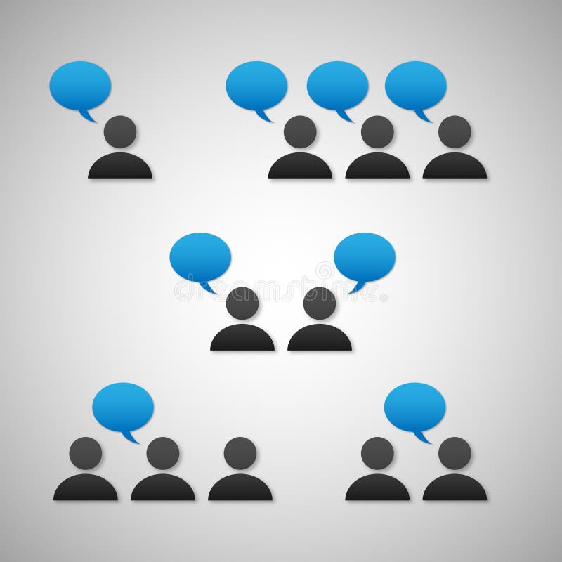 Social Media, Colourful Communication Web Icons, Vector Illustration ...