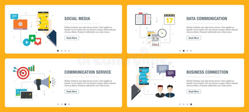 Social Media, Communication and Business Connection Stock Vector ...