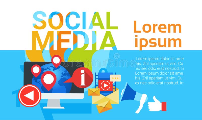 Social Media Communication Concept Internet Network Connection Banner ...