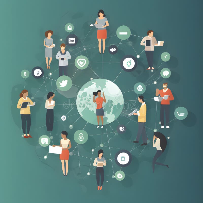 Social Media Communication Connection Interaction Engagem Three ...