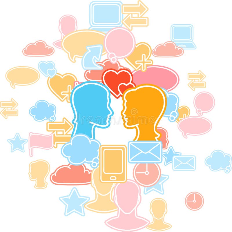 Social Media, Communication in the Global Computer Stock Vector ...