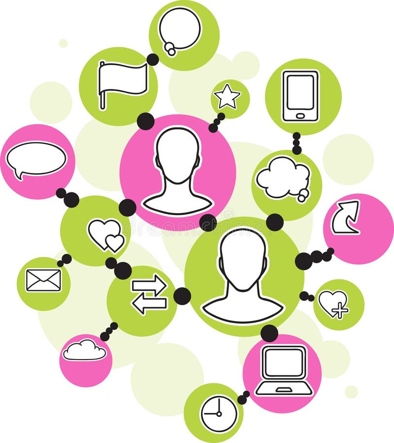 Social Media, Communication in the Global Computer Stock Vector ...