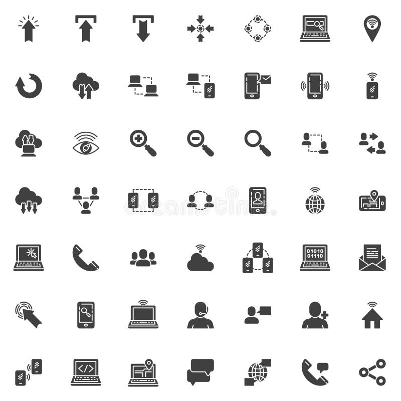 Social Media Communication and Network Vector Icons Set Stock Vector ...
