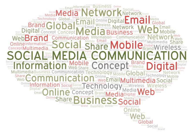 Social Media Communication Word Cloud Stock Illustration - Illustration ...