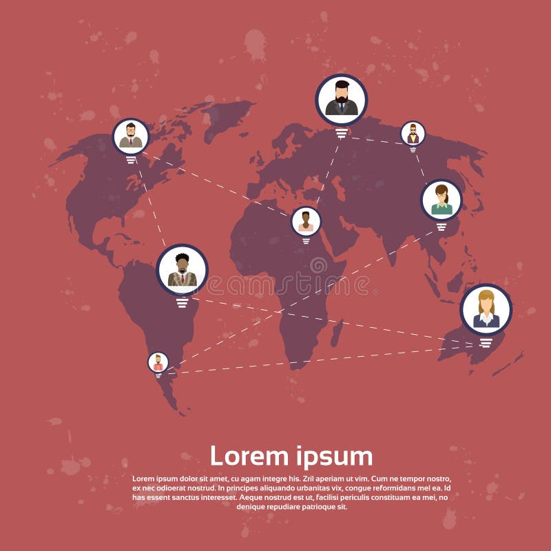 Social Media Communication World Map Concept Internet Network ...