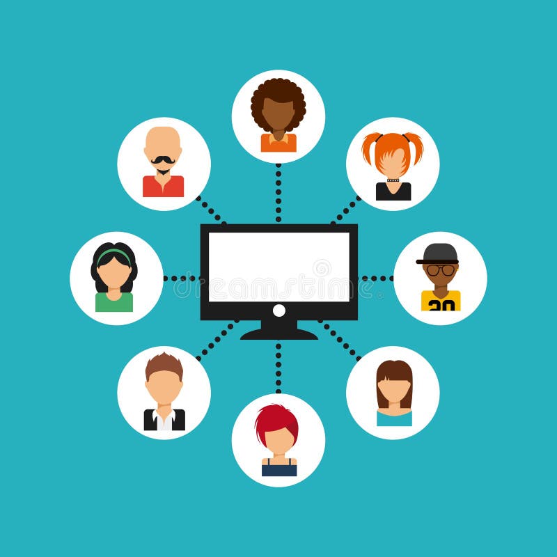 Social Media Community Icons Stock Vector - Illustration of technology ...