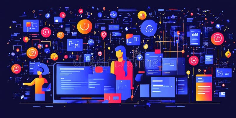 Social Media Concept. Communications, Maintenance and Support, Stock ...