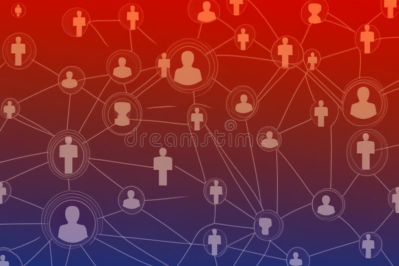 Dynamic Connections and Icons in Social Media Concept. AI Content ...