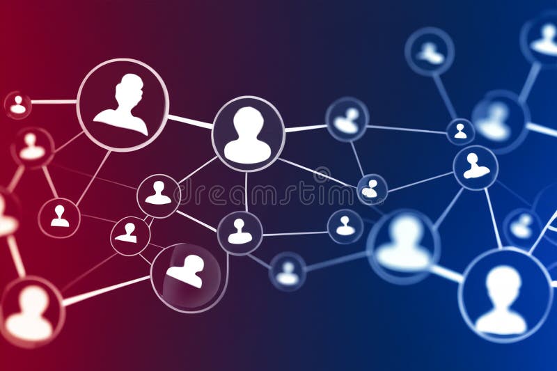 Dynamic Connections and Icons in Social Media Concept. AI Content ...