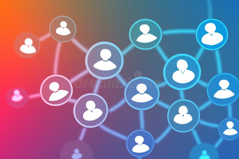 Dynamic Connections and Icons in Social Media Concept. AI Content ...