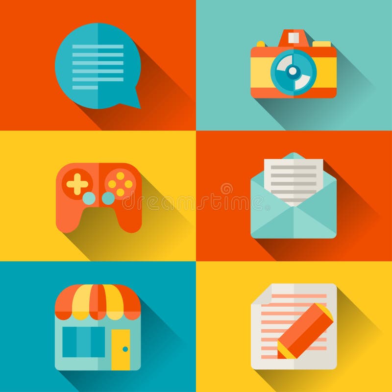 Social Media Concept Illustration in Flat Design Stock Vector ...