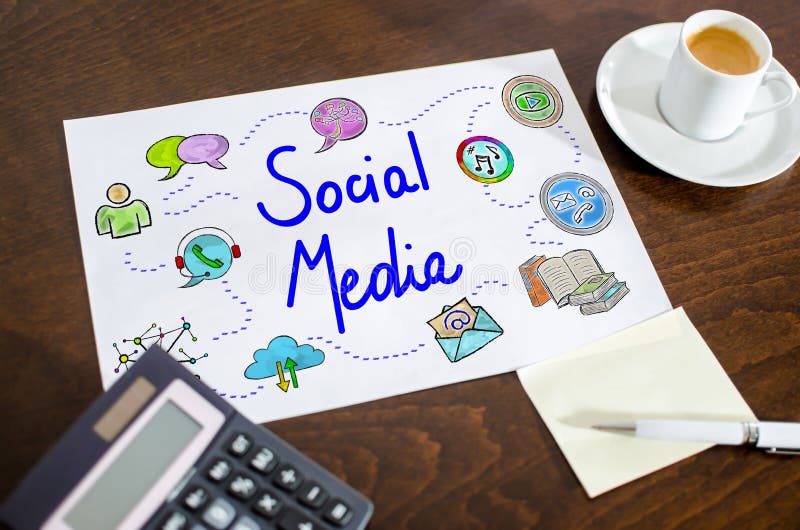 Social Media Concept on a Paper Stock Photo - Image of digital ...