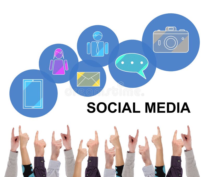 Fingers With Social Network Sign And Icons Stock Photo - Image of ...