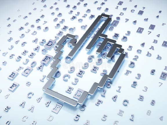 Social Media Concept: Silver Mouse Cursor on Digital Background Stock ...