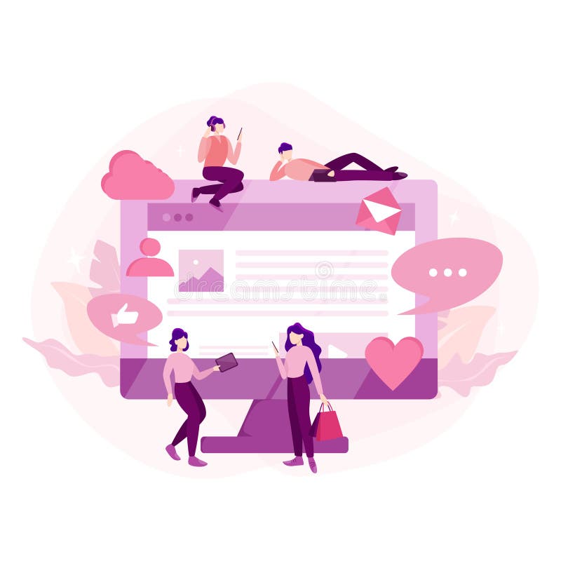 Social Media Concept. Using Network for Posting and Sharing Content ...