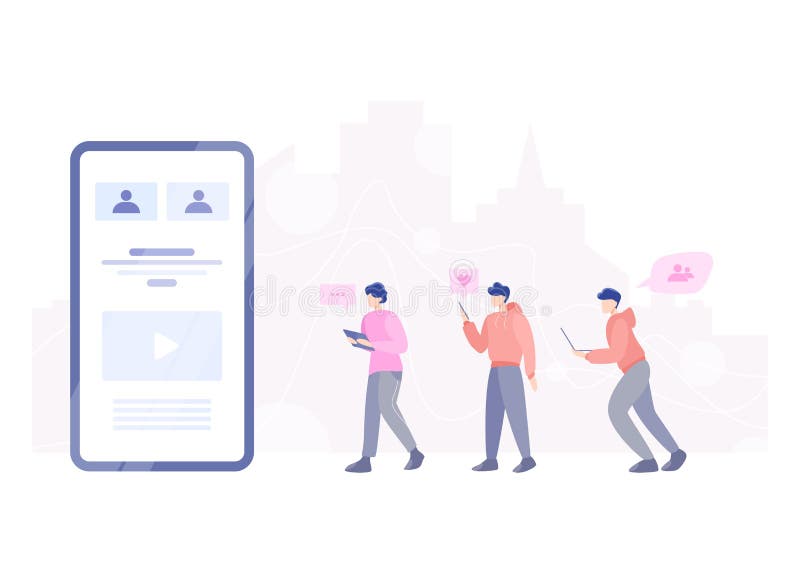 Social Media Concept. Using Network for Posting and Sharing Content ...