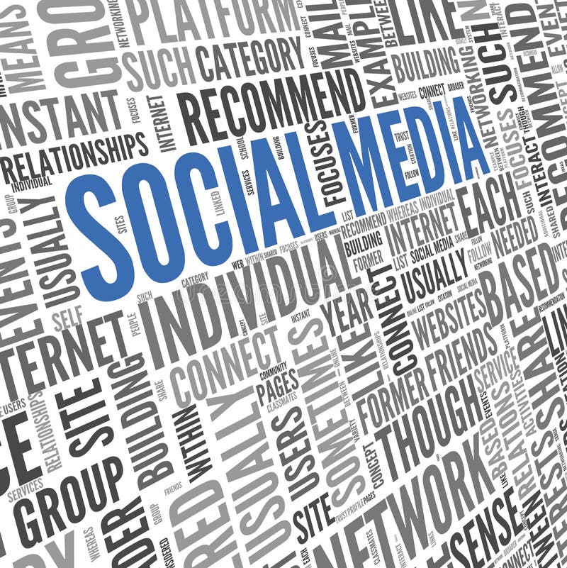 Social Media Words Made from Letters Pinned To a Cork Bulletin Board ...