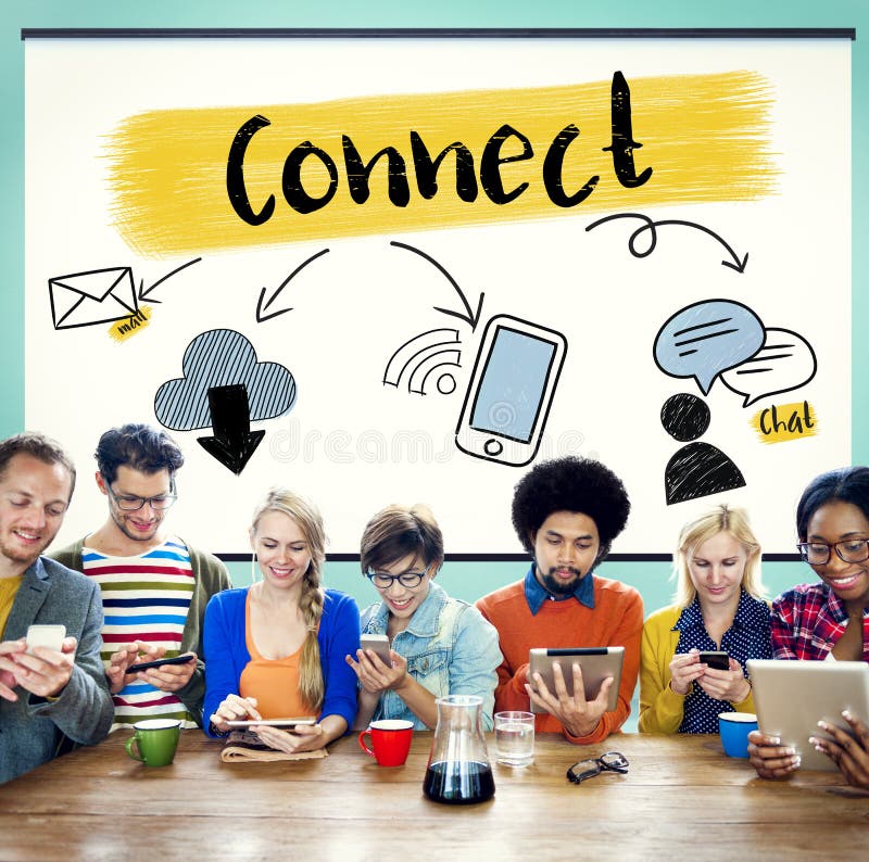 Social Media Connection Communication Friends Concept Stock Image ...