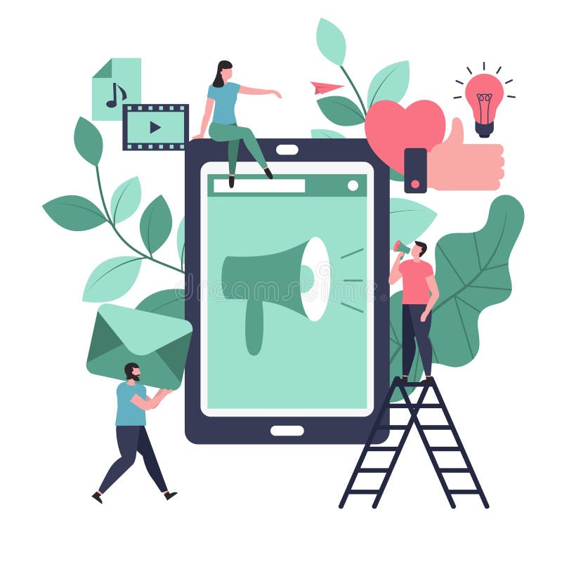 Social Media Connection Concept Stock Vector - Illustration of online ...