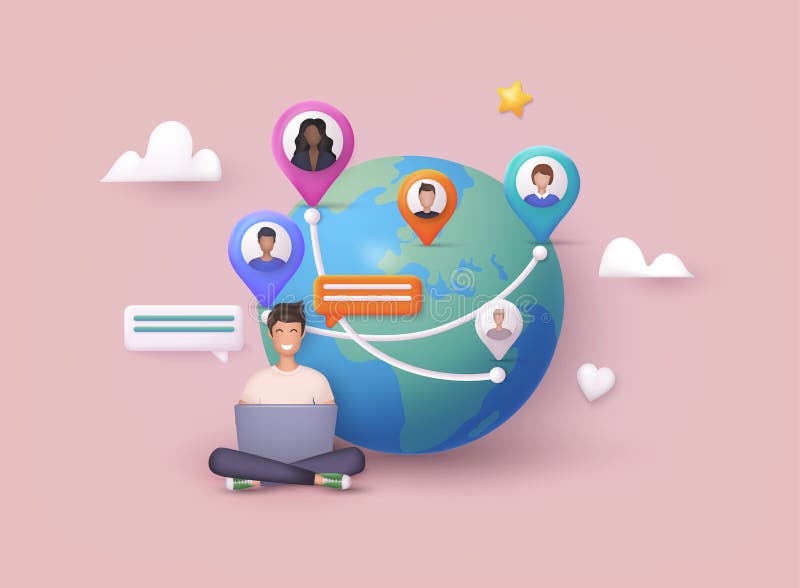 Social Media Connection Concept. Global Communication Network. Social ...