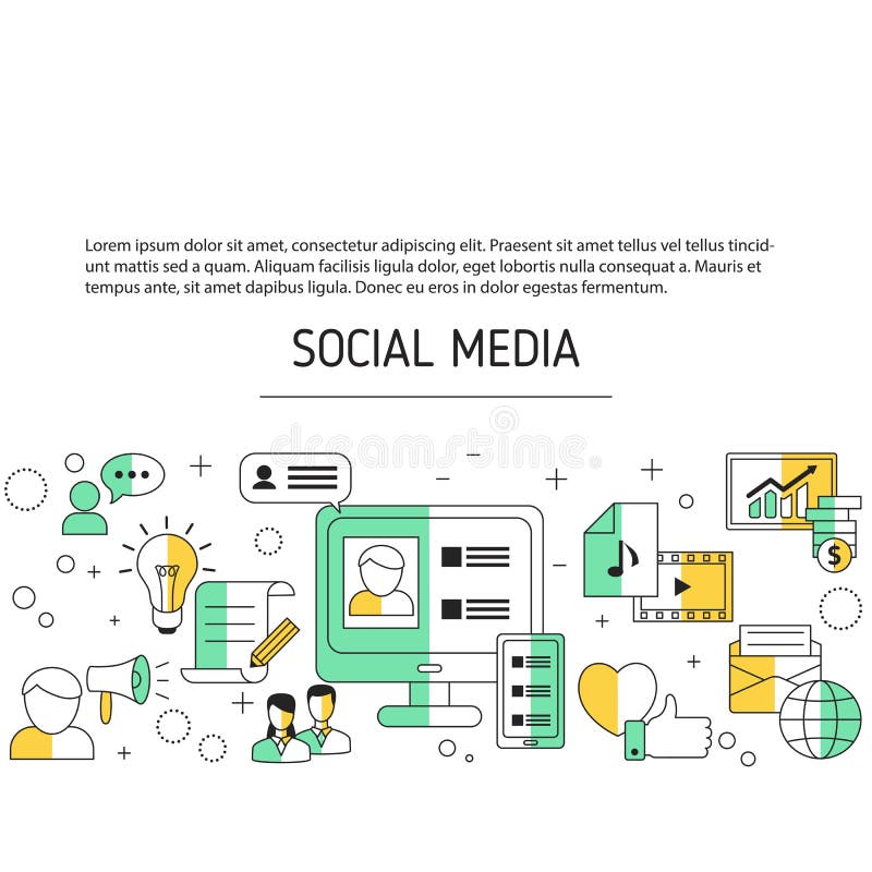 Social Media Connection Concept Stock Vector Illustration Of Global