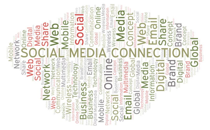 Social Media Connection Word Cloud Stock Illustration - Illustration of ...