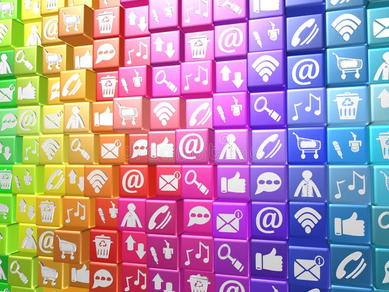 Social Media,3D Illustration Stock Illustration - Illustration of media ...