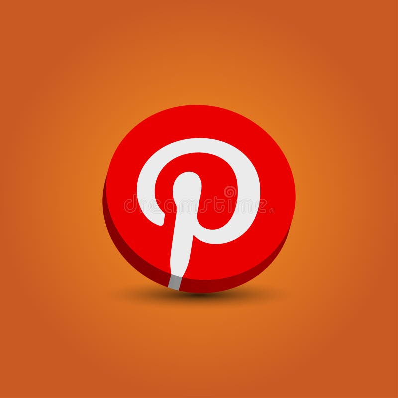 Social Media 3d Pinterest Icon Editorial Stock Photo - Illustration of ...