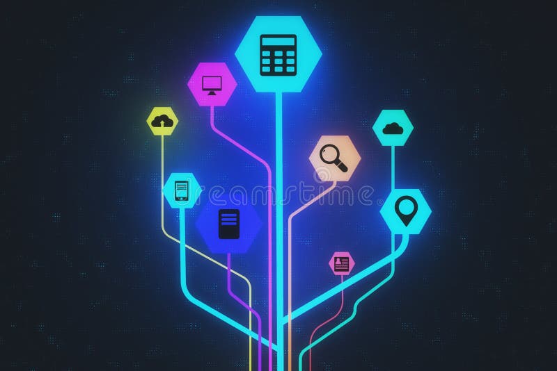 Social Media and Database Concept Stock Illustration - Illustration of ...