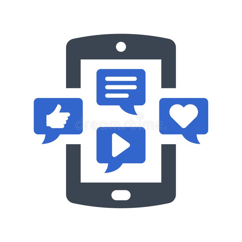 Social Media Dependence Icon Stock Illustration - Illustration of ...