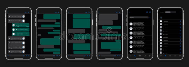 Social Media Design Concept on Dark Background. Smartphone with Chat ...