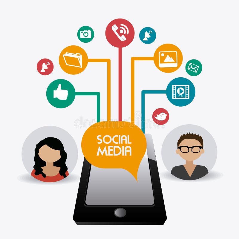 Social Media Design, Illustration. Stock Illustration - Illustration of ...