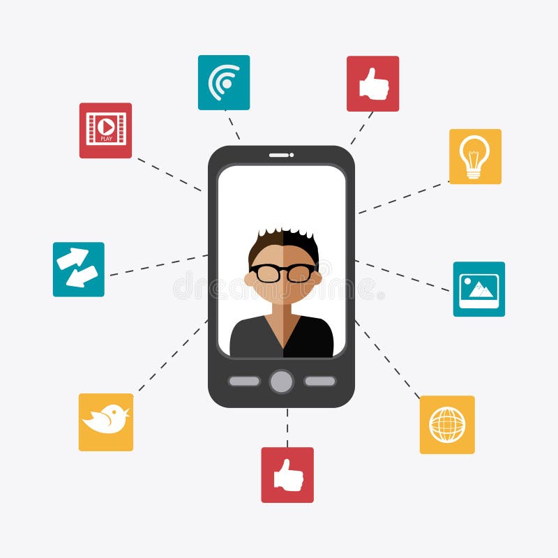 Social Media Design, Illustration. Stock Illustration - Illustration of ...