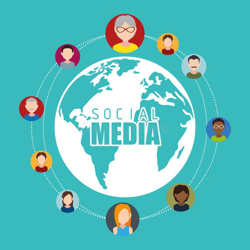 Social Media Design with Multimedia Icons Stock Illustration ...