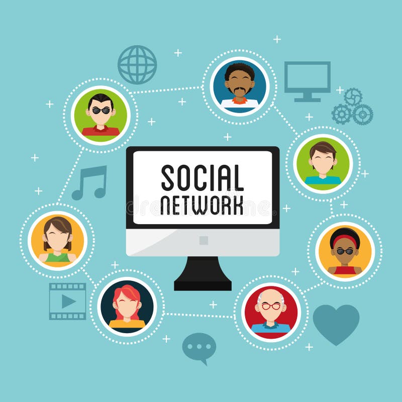 Social Media Design. Networking Icon. Technology Concept Stock Vector ...