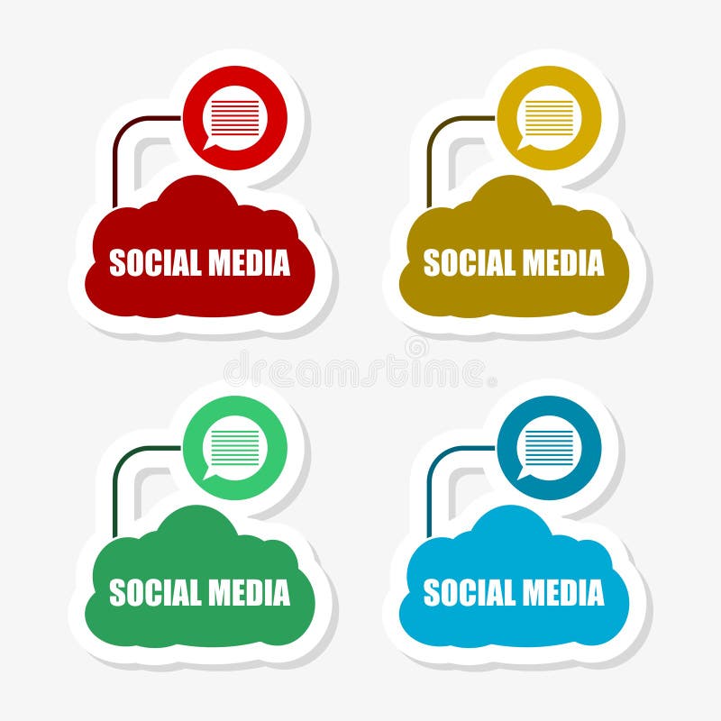 Social Media Design, Sticker Set Stock Vector - Illustration of ...
