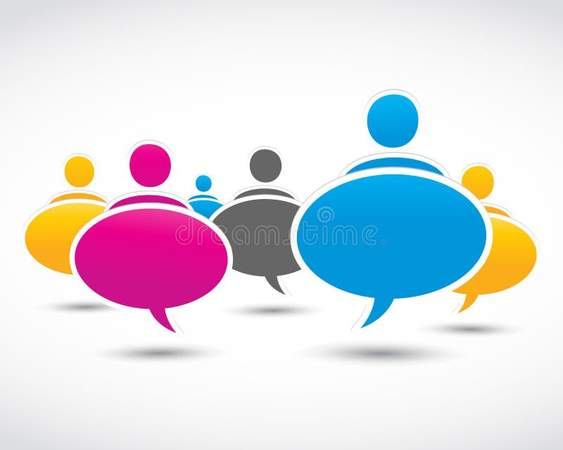 Dialog Bubbles with Shaking Hands Stock Vector - Illustration of ...
