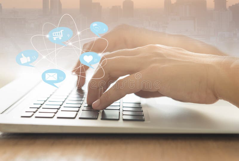 Social Media and Digital Network Stock Image - Image of business, icon ...