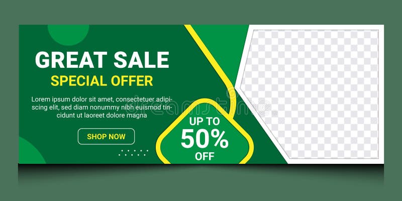 Social Media Discount Cover Design Vector Template Stock Vector ...