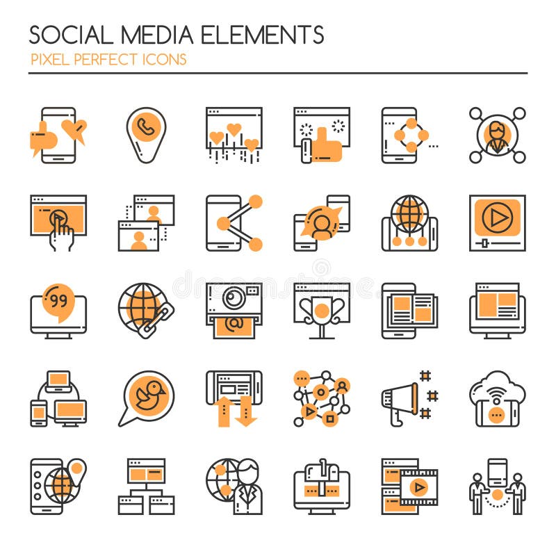 Social media Elements stock vector. Illustration of mobile - 94653434