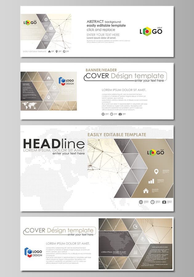 Social Media and Email Headers Set, Modern Banners. Abstract Design ...