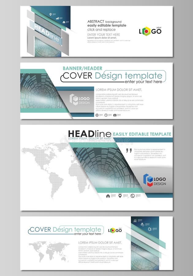 Social Media and Email Headers Set, Modern Banners. Business Templates ...